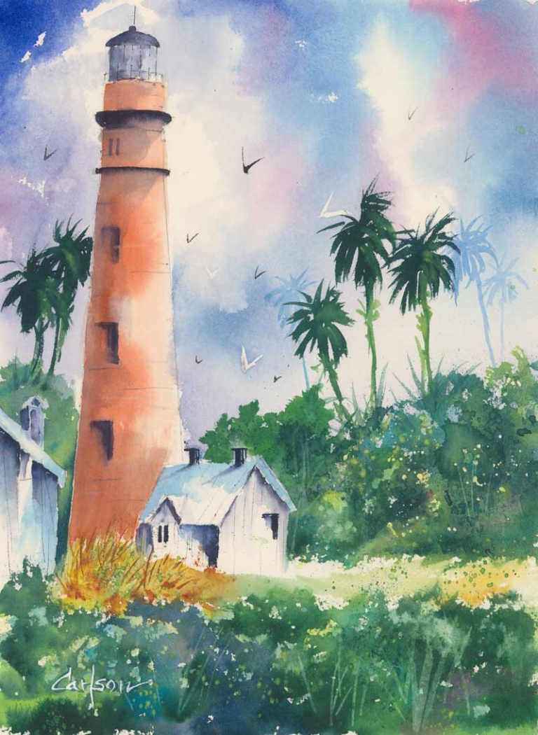 Mini Workshop – Ed Carlson: Ponce Inlet Lighthouse – Brevard Watercolor ...